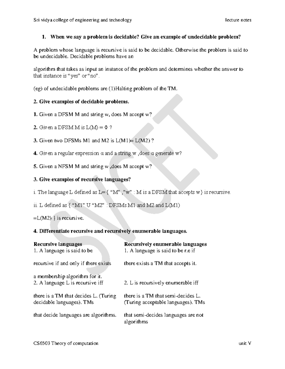QB104545 - 2 marks - 16 marks - Answers - 1. When we say a problem is ...