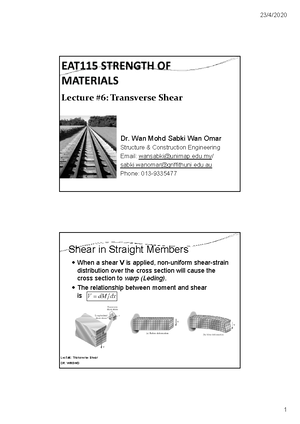 Transverse Shear Examples - 695 © 2014 Pearson Education, Inc., Upper ...