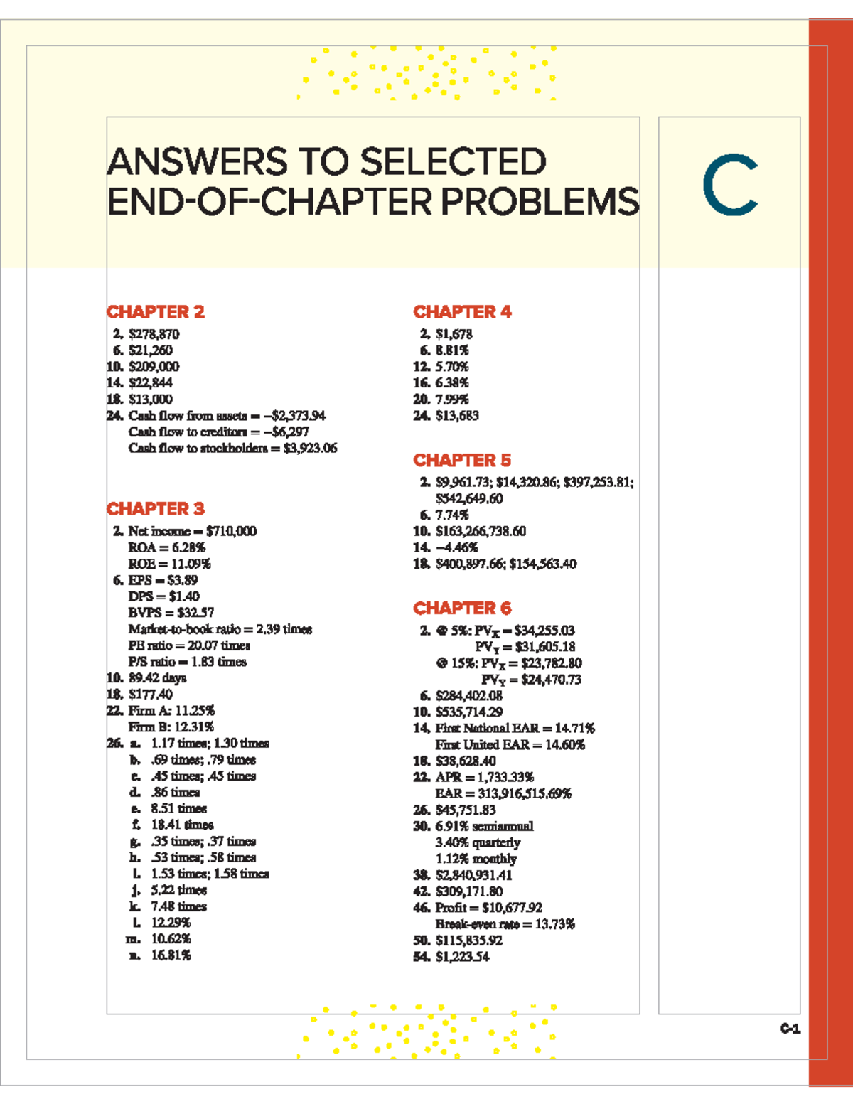 Textbook Answers - ANSWERS TO SELECTED PROBLEMS C CHAPTER 2 CHAPTER 4 2 ...