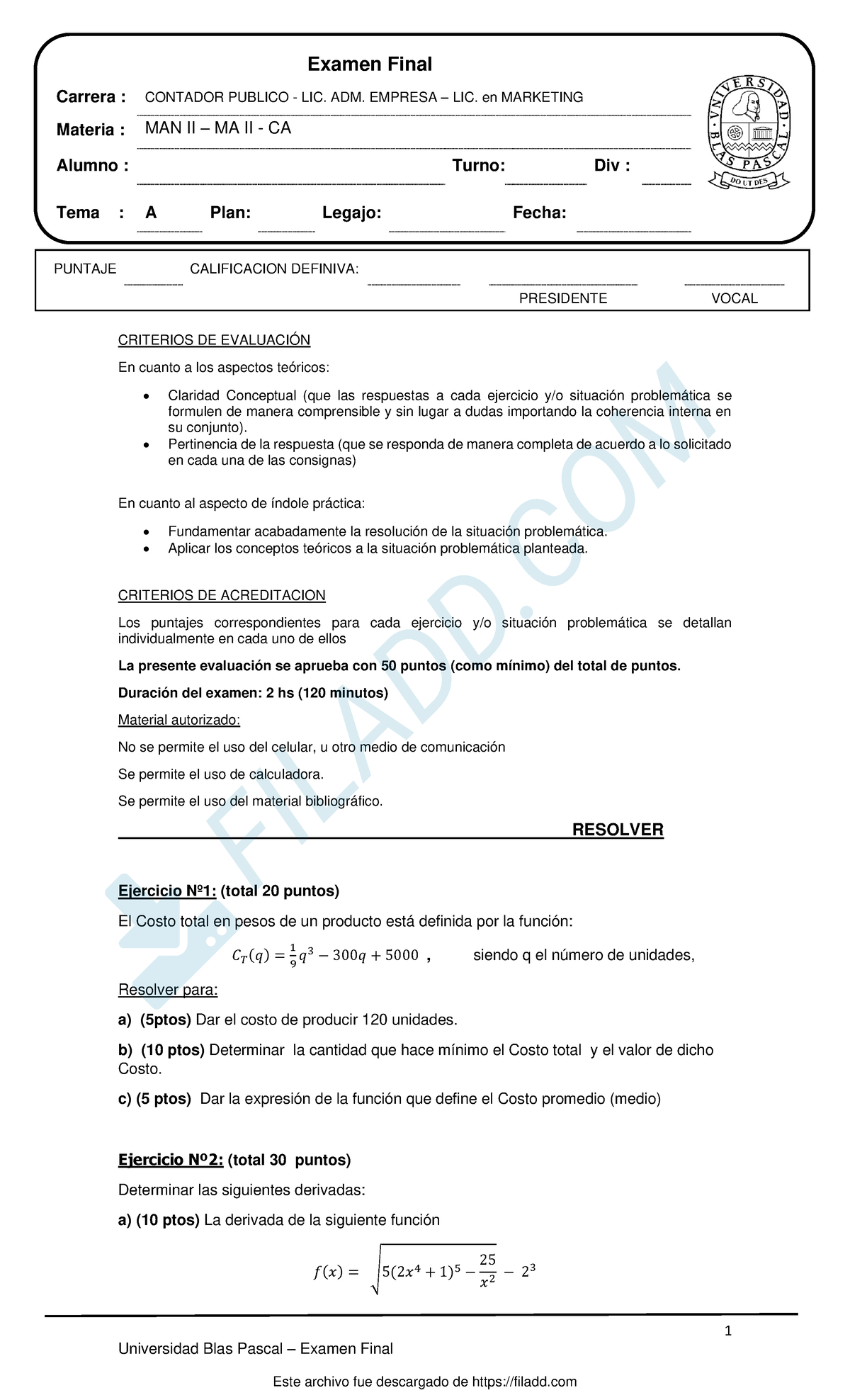 CDR-2008-D MAN-II V8 - final - Examen Final Carrera : CONTADOR PUBLICO ...