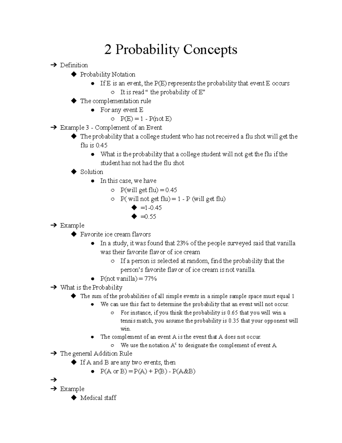 2 Probability Concepts - 2 Probability Concepts Definition Probability ...