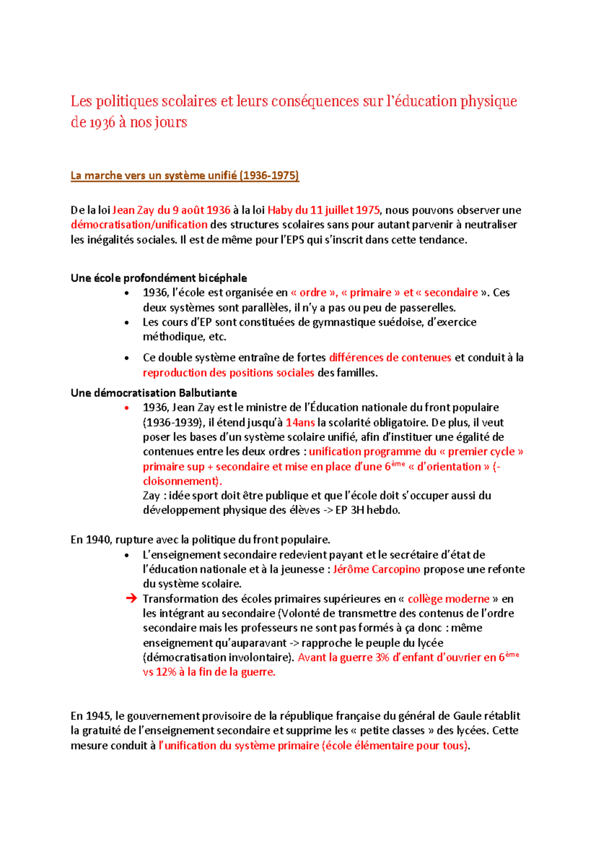 Fiche système éducatif - Les politiques scolaires et leurs conséquences ...