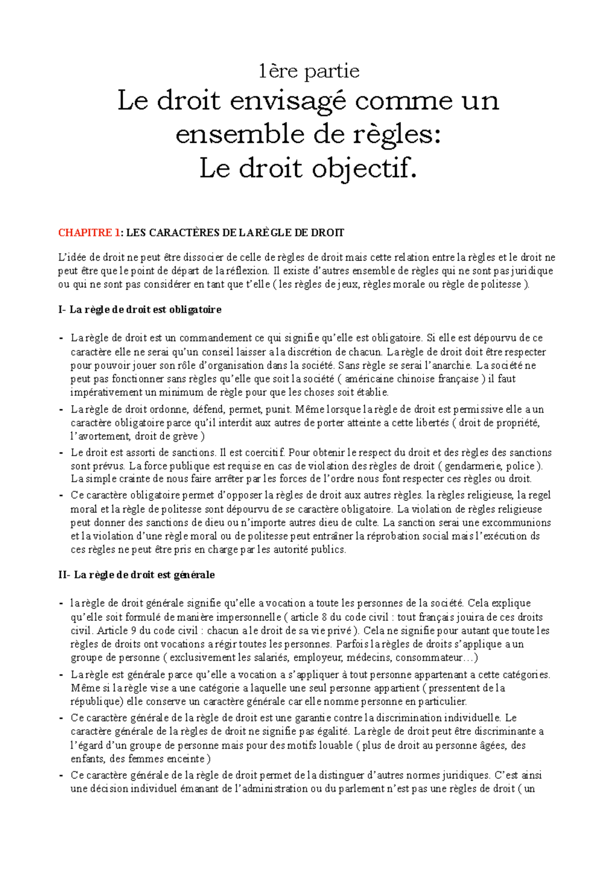 Introduction au droit - 1ère partie Le droit envisagé comme un ensemble ...