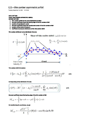 Classic thin airfoil theory - 09 (example problem) - Aerodynamics 2 ...