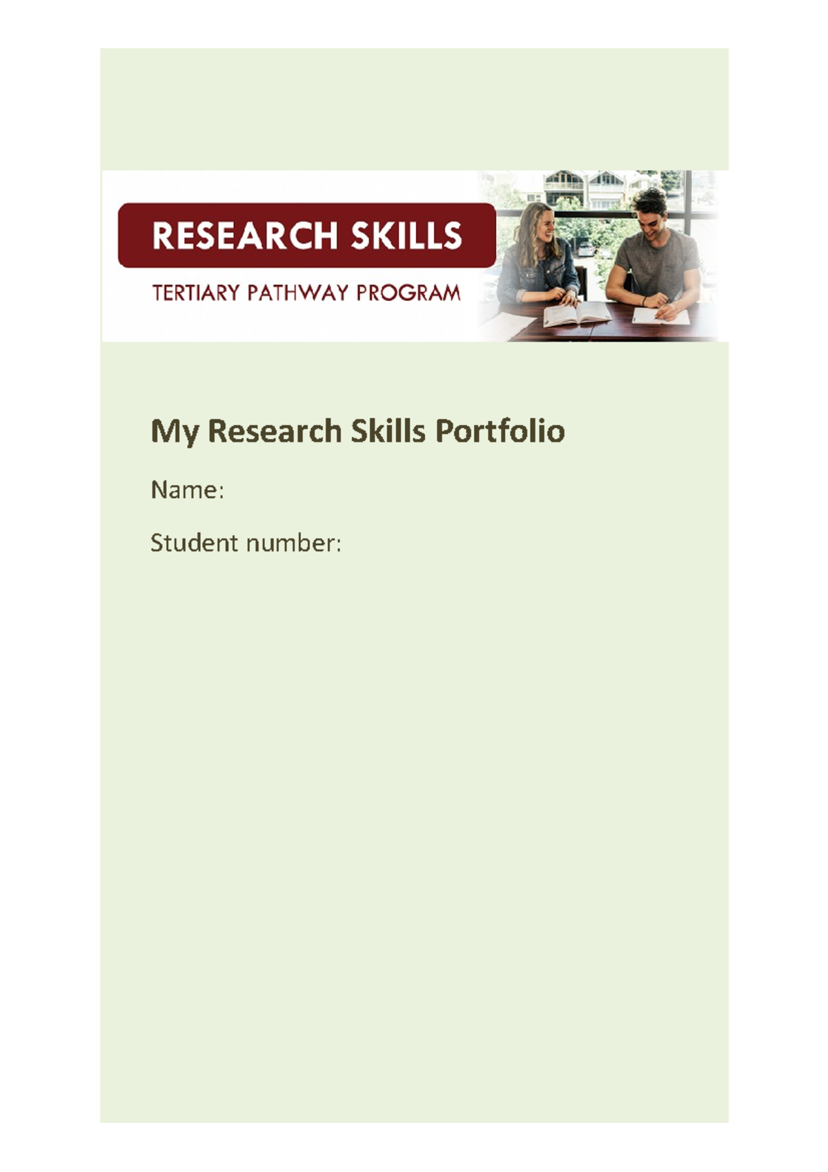 Research Skills Portfolio-2 - My Research Skills Portfolio Name ...
