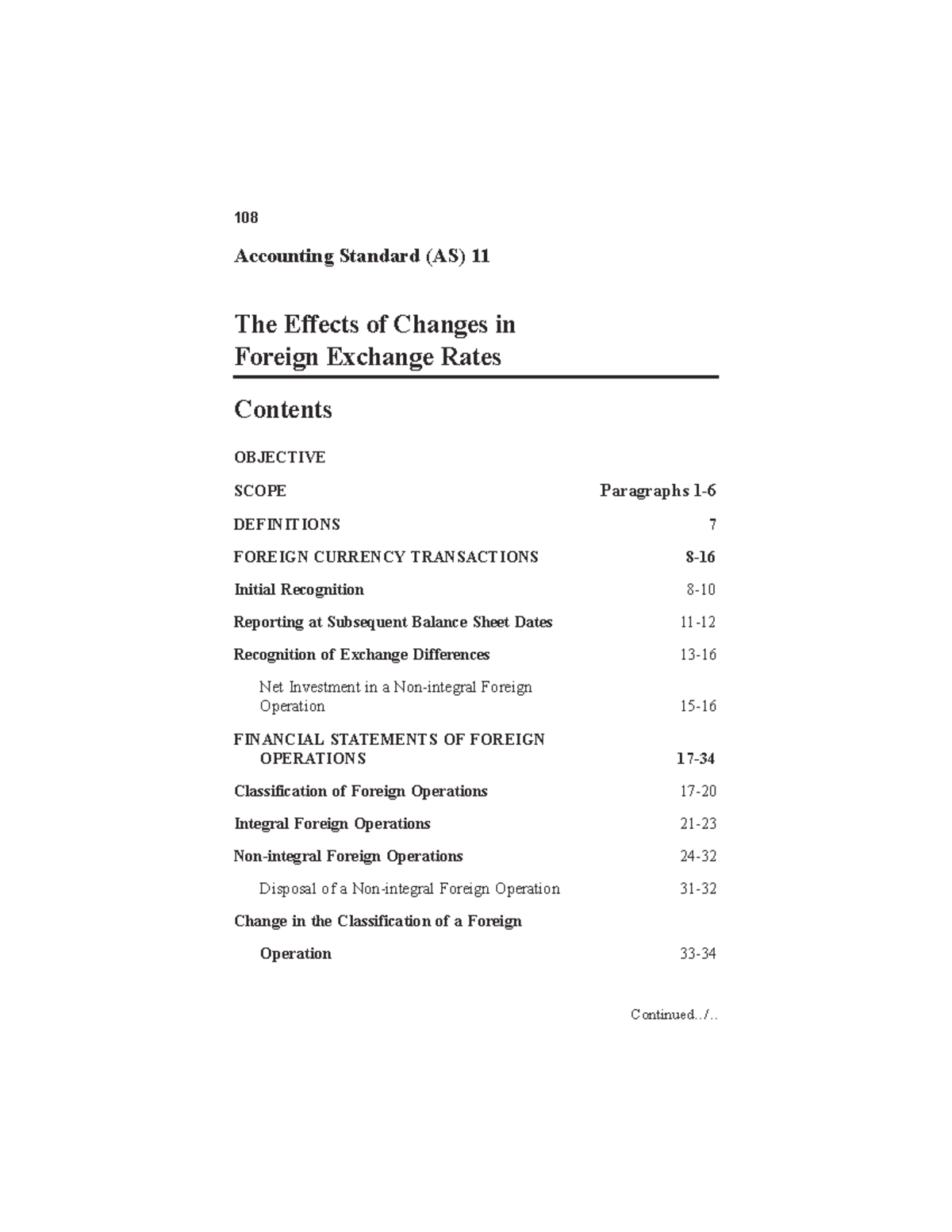 AS 11 - Art - 108 Accounting Standard (AS) 11 The Effects ofChanges in ...