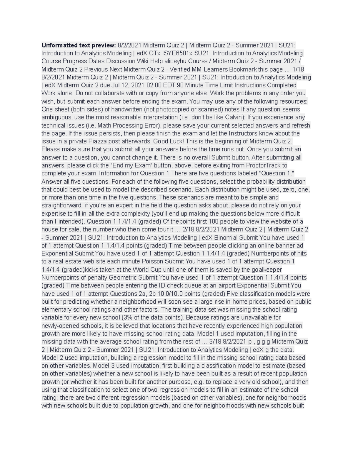 Unformatted Mid Term 2 Copy - Unformatted text preview: 8/2/2021 ...