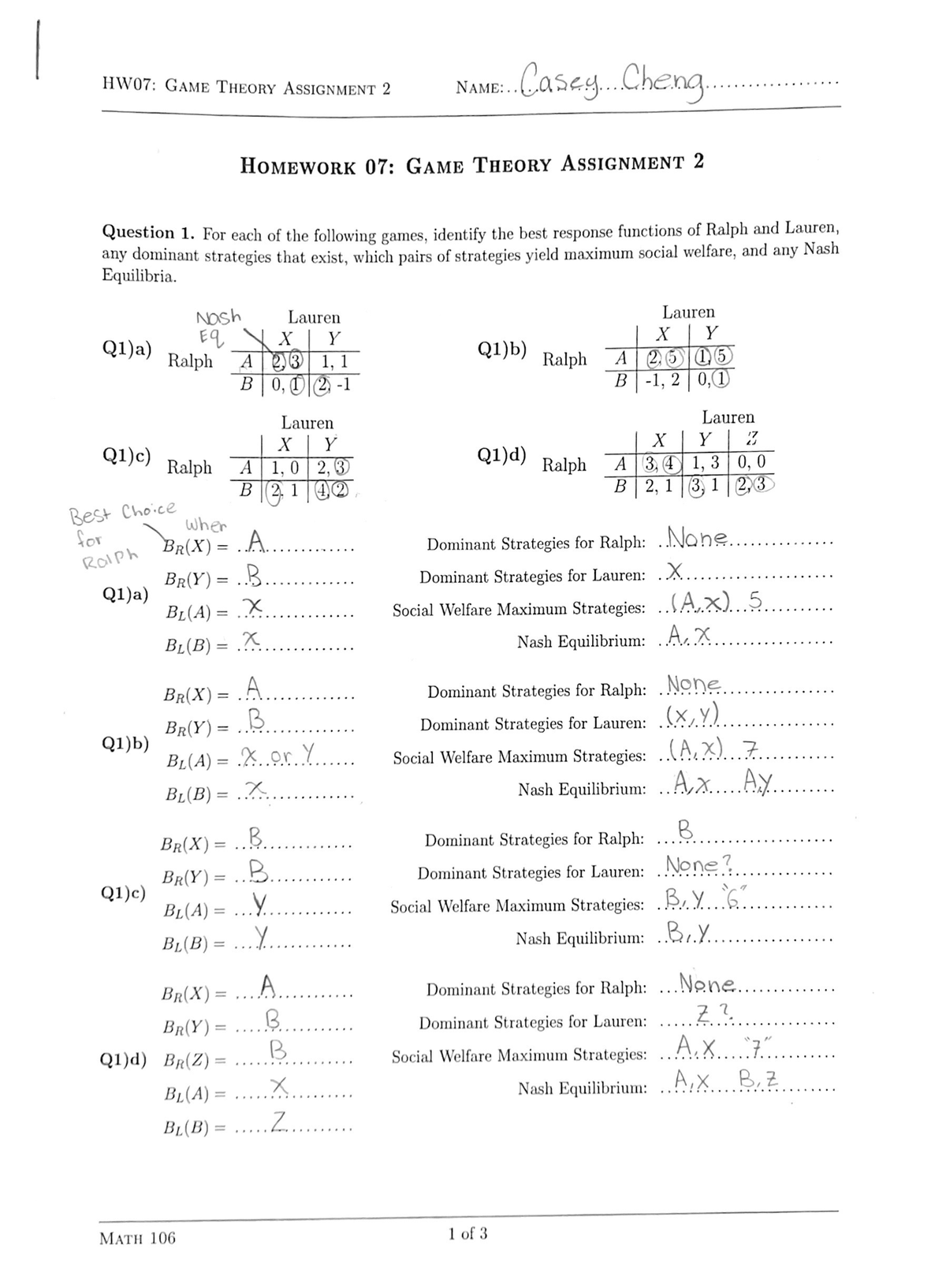 HW07 Game Theory - MATH-M 106 - Studocu