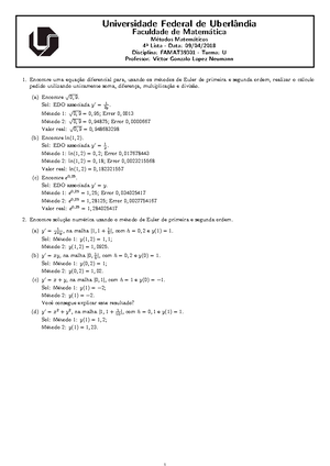W Gabarito 3º Lista Transformada de Laplace - M ́ ETODOS MATEM ́ ATICOS ...