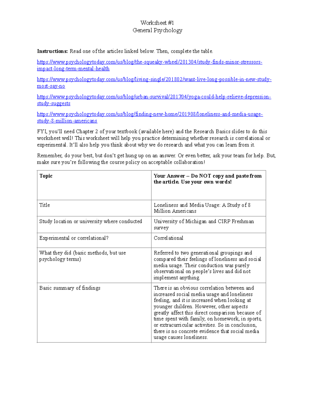 Worksheet - following chapter one and two in textbook - Worksheet ...