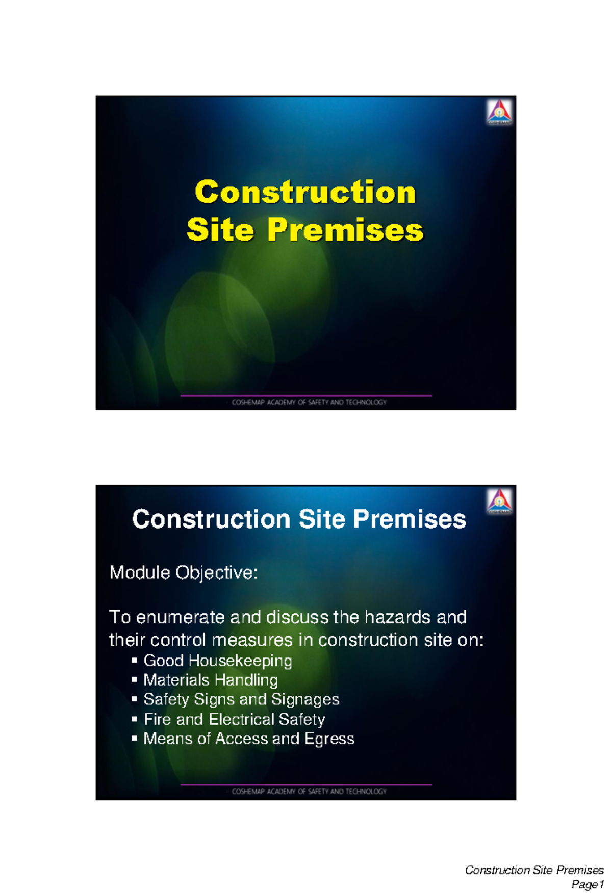 Module-3 Construction-Site-Premises ver2020-r0 - Construction Site ...