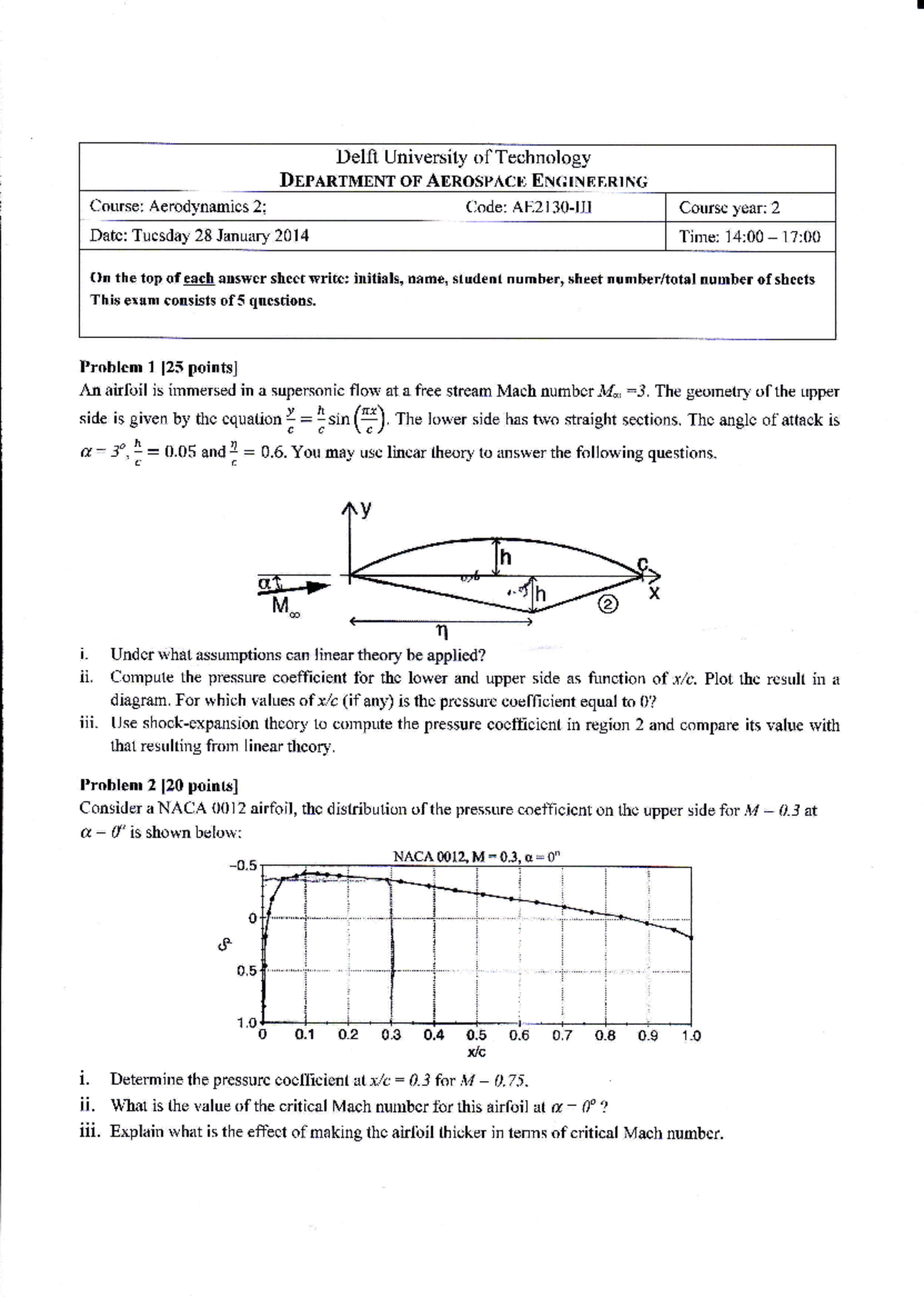 Exam January 2014 - Practice questions - Aerospace Engineering ...