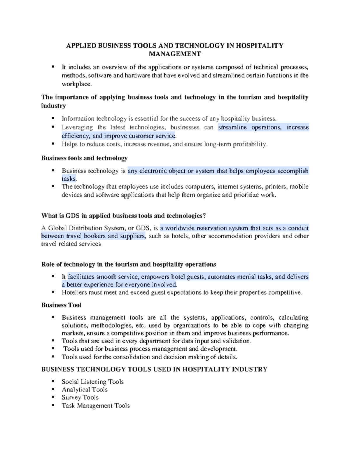 Introduction Applied Business Tools AND Technology - APPLIED BUSINESS ...