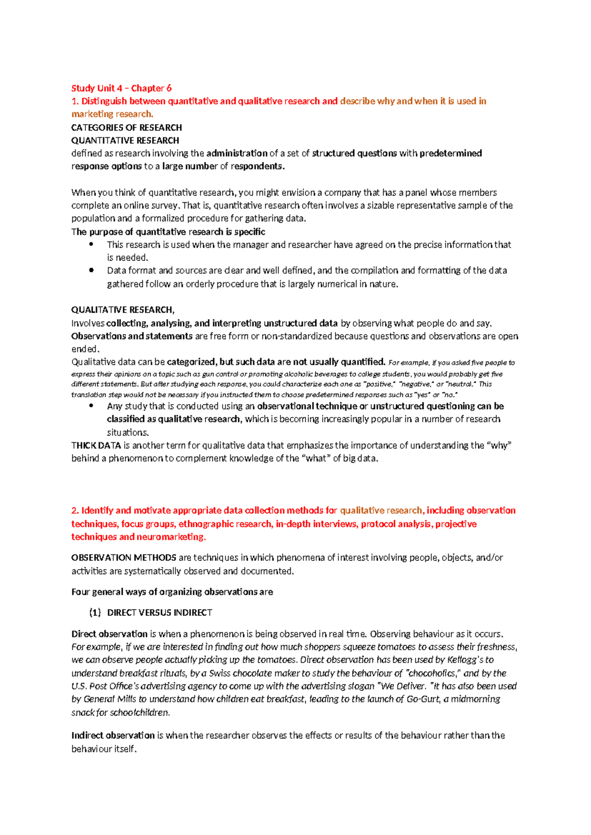 Exambmar 321SU4 - Summary of SU4 BMAR 321 - Study Unit 4 – Chapter 6 ...