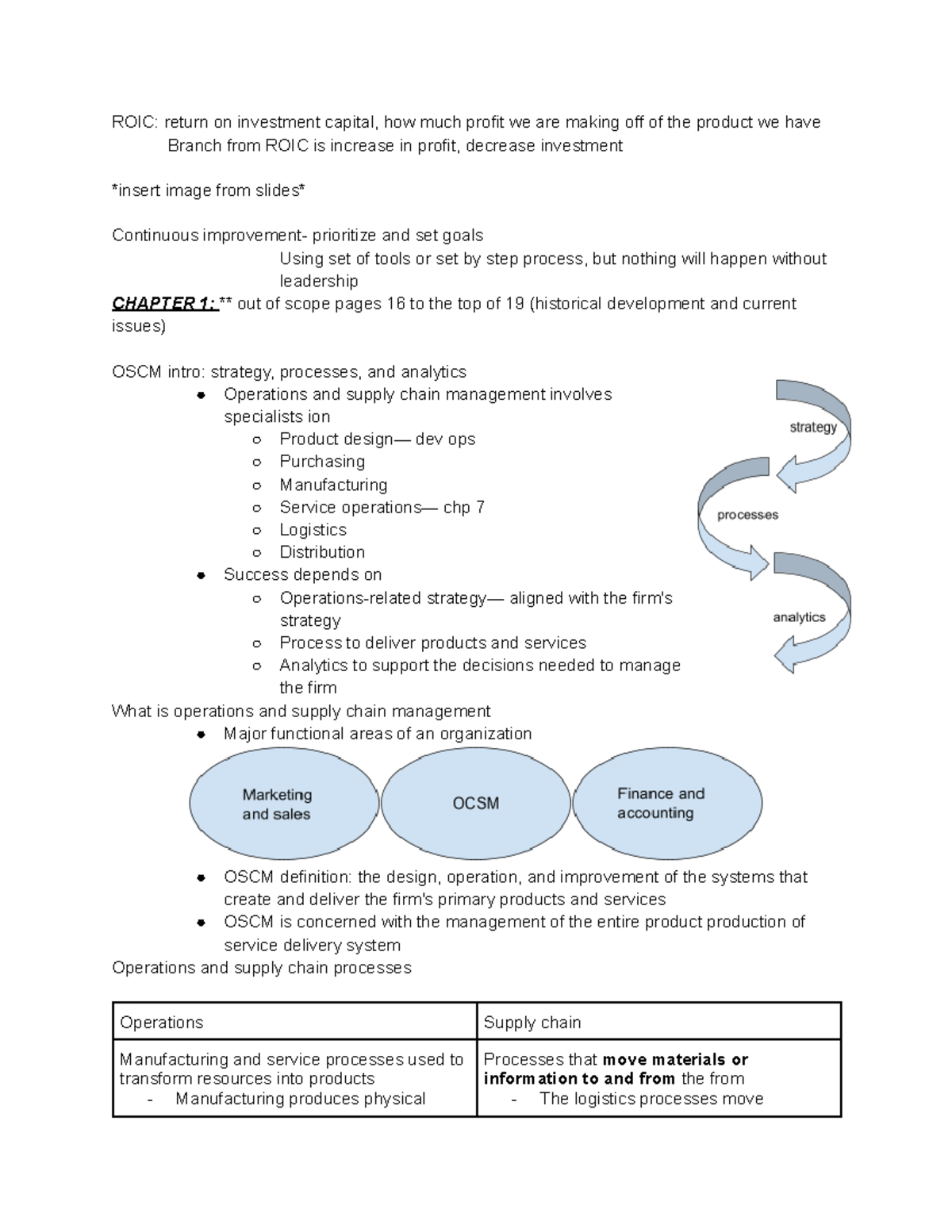 Operations management- Exam 1 - ROIC: return on investment capital, how ...