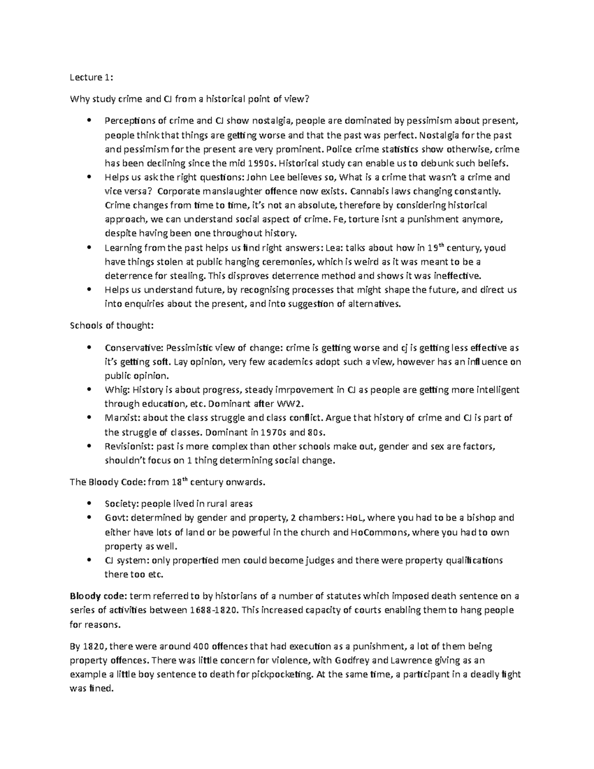 Crime, law and social change notes - Lecture 1: Why study crime and CJ ...