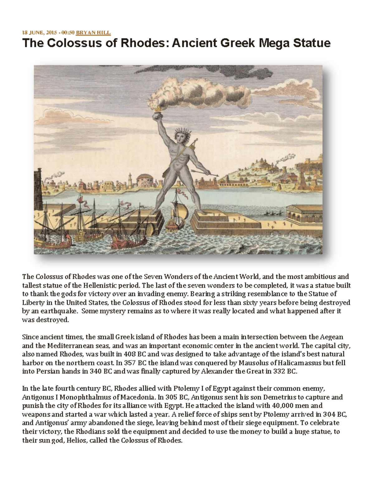 The-colossus-of-rhodes (4 pages) - 18 JUNE, 2015 - 00:50 BRYAN HILL The ...