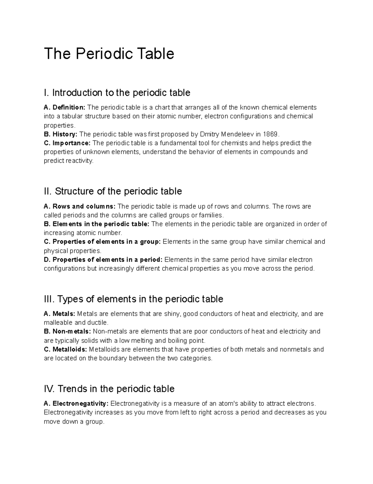 General Chemistry I (CHM-1010) Lecture 8 - The Periodic Table - The ...
