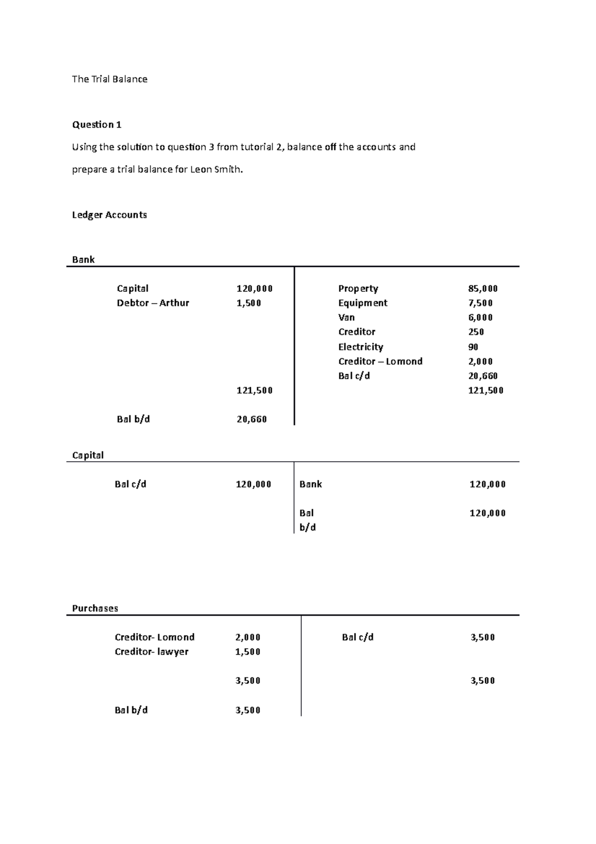 Trial Balance Questions and Solutions - Studocu