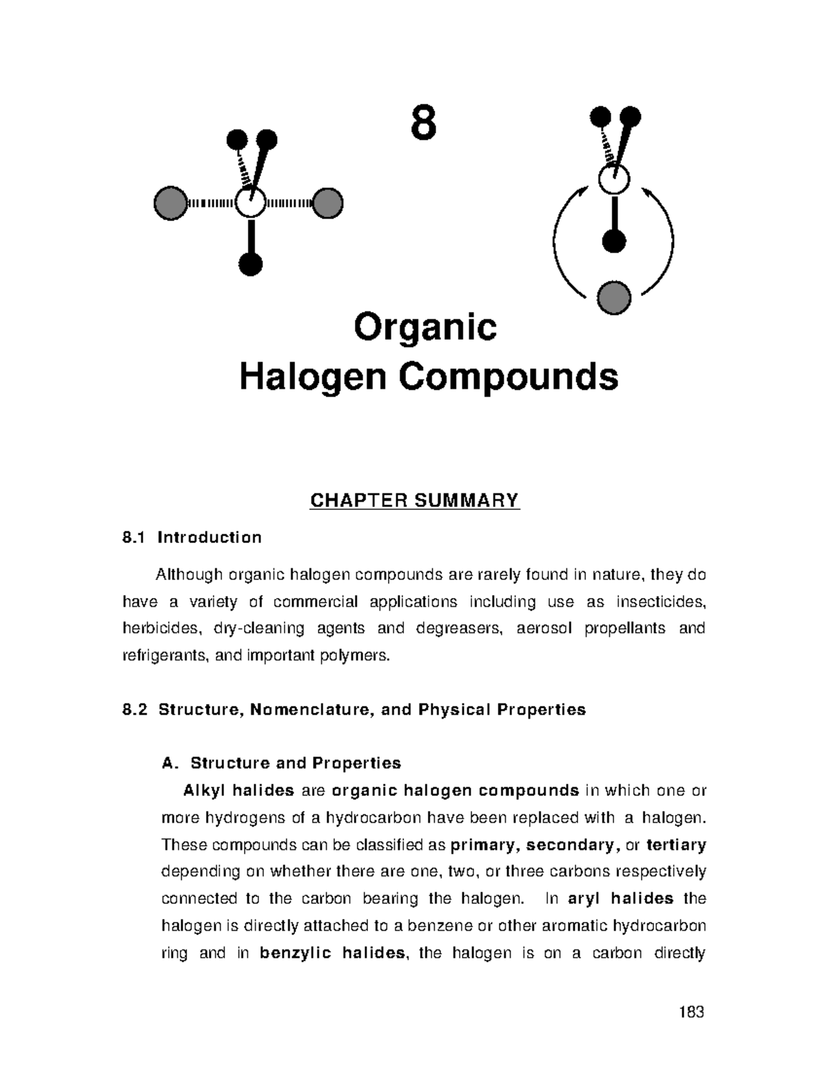 8organichalogen compounds - 8 Organic Halogen Compounds CHAPTER SUMMARY ...