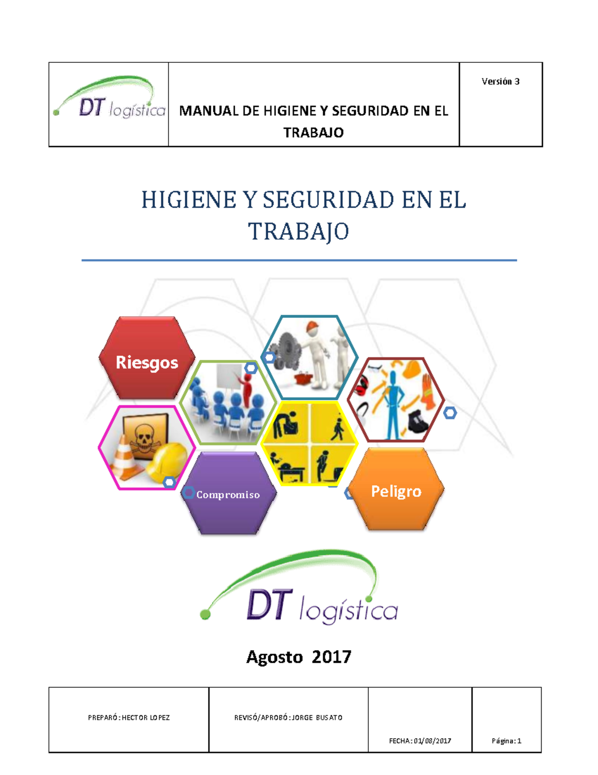Manual de higiene y seguridad en el trabajo - PREPARÓ: HECTOR LOPEZ REVISÓ/APROBÓ: JORGE BUSATO ...