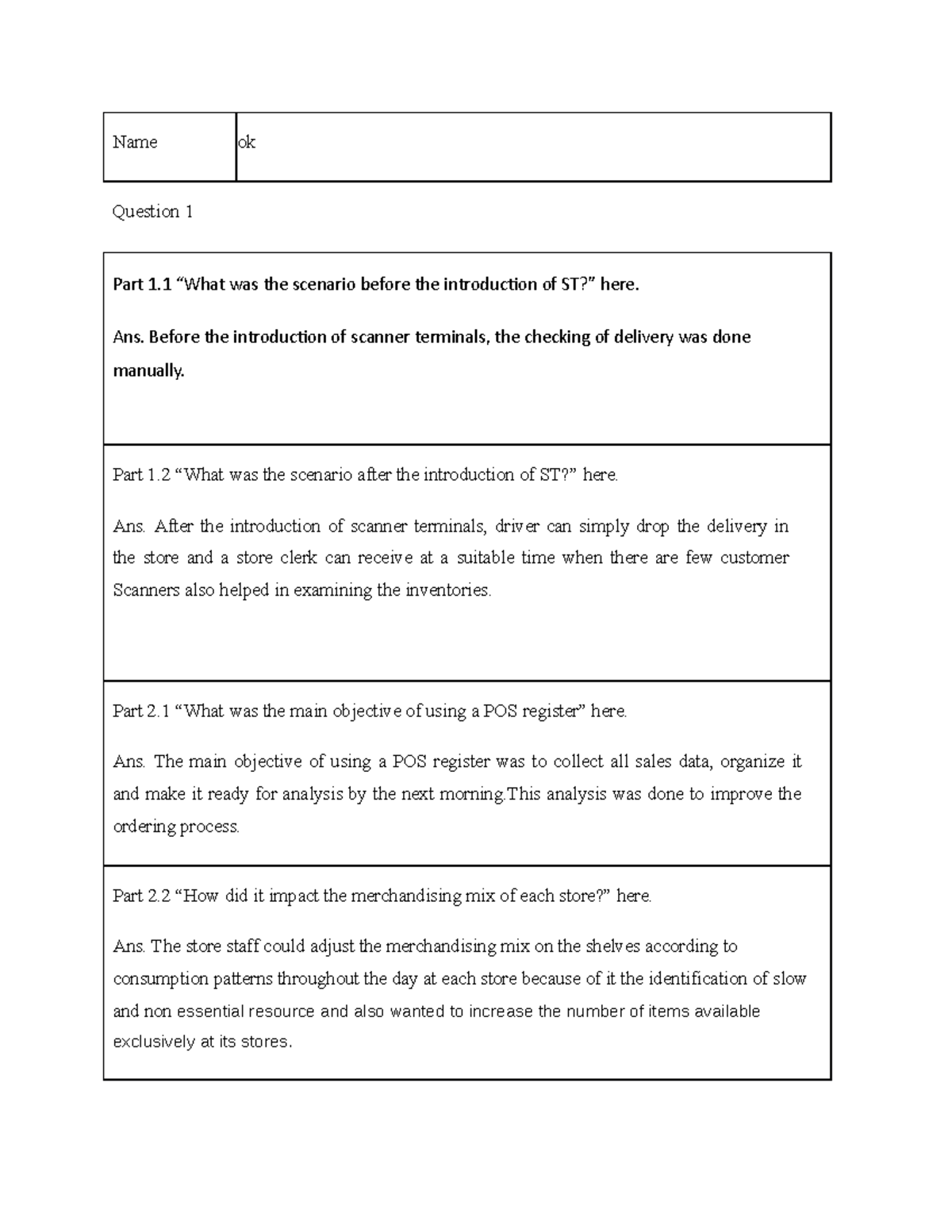 IMT Seven Eleven Japan - Name ok Question 1 Part 1 “What was the ...