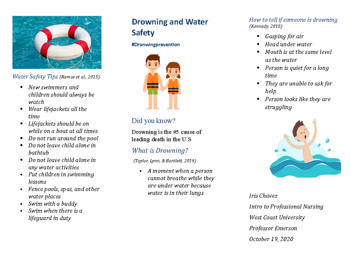 Brochure - n/a - Water Safety Tips (Ramos et al., 2015) New swimmers ...