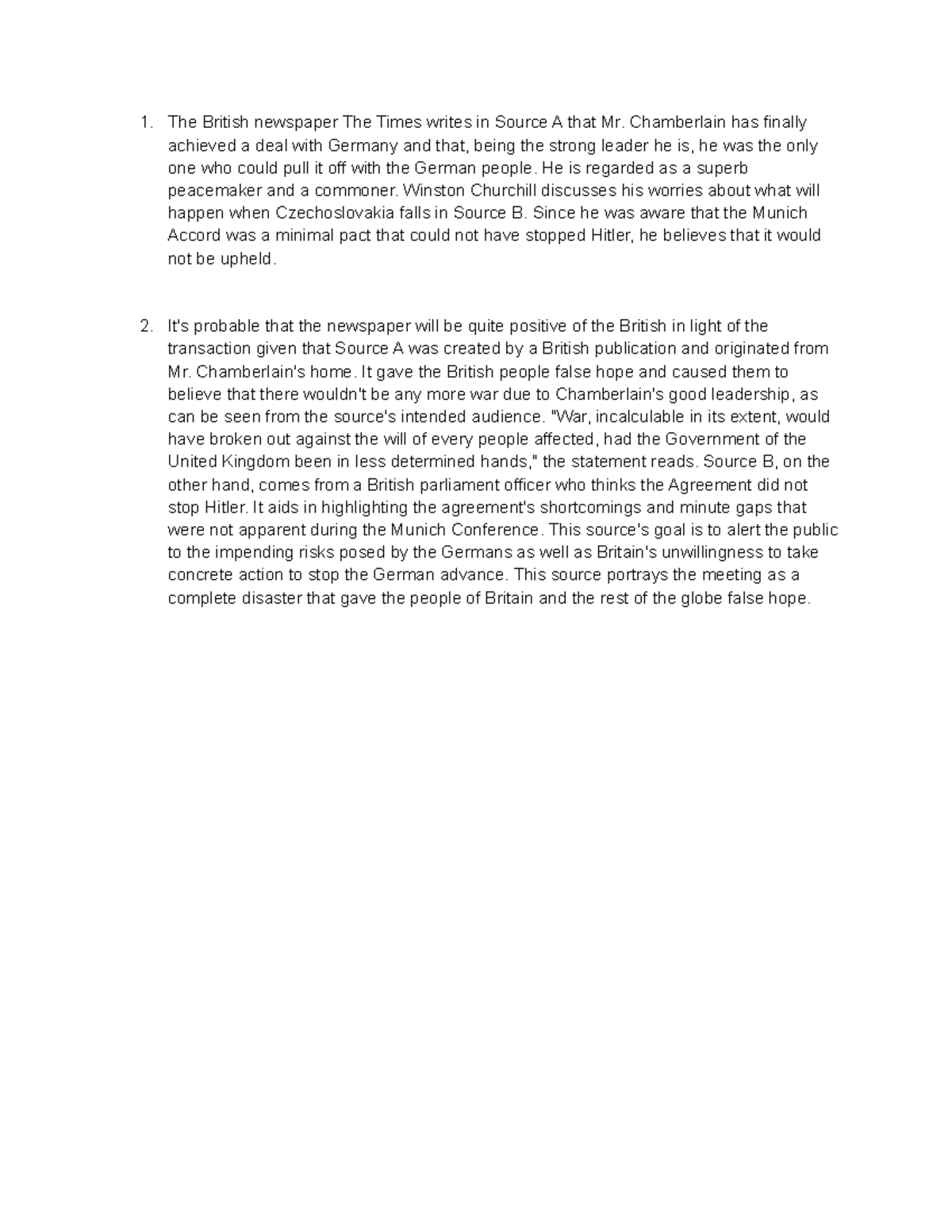 Evaluating appeasement - The British newspaper The Times writes in ...