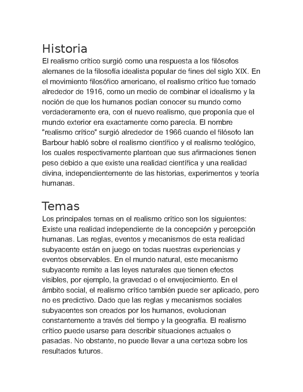 Historia realismo critico - Historia El realismo crítico surgió como ...