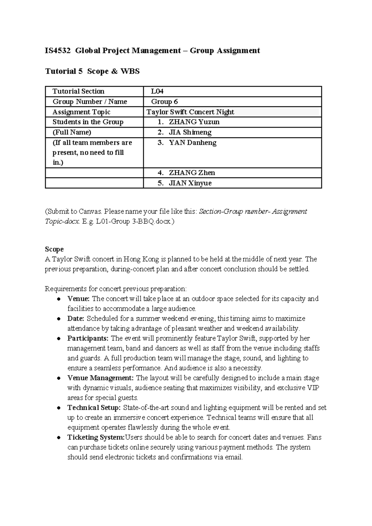 IS4532 T5 - tutorial - IS4532 Global Project Management – Group ...