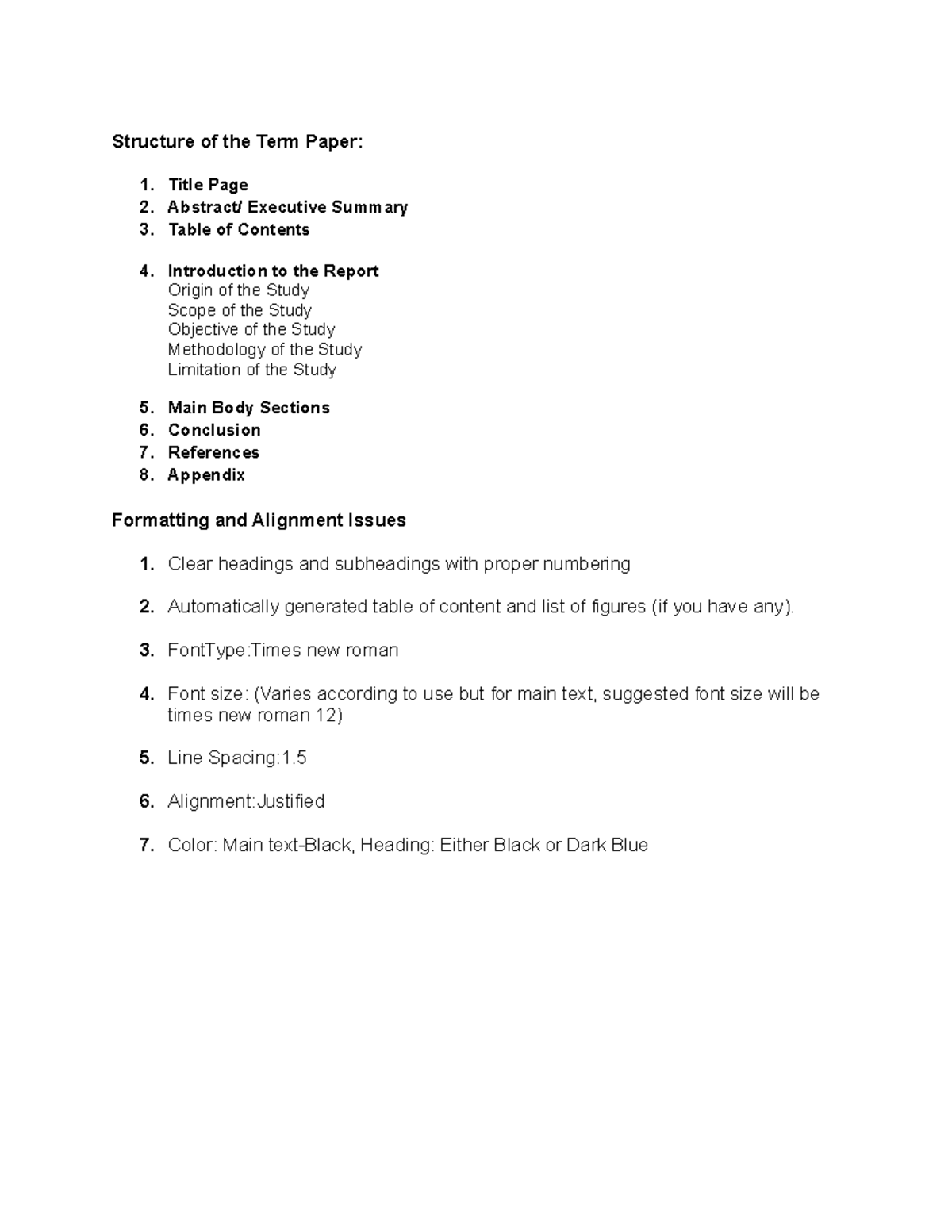 Report-Structure - Yes - Structure of the Term Paper: 1. Title Page 2 ...