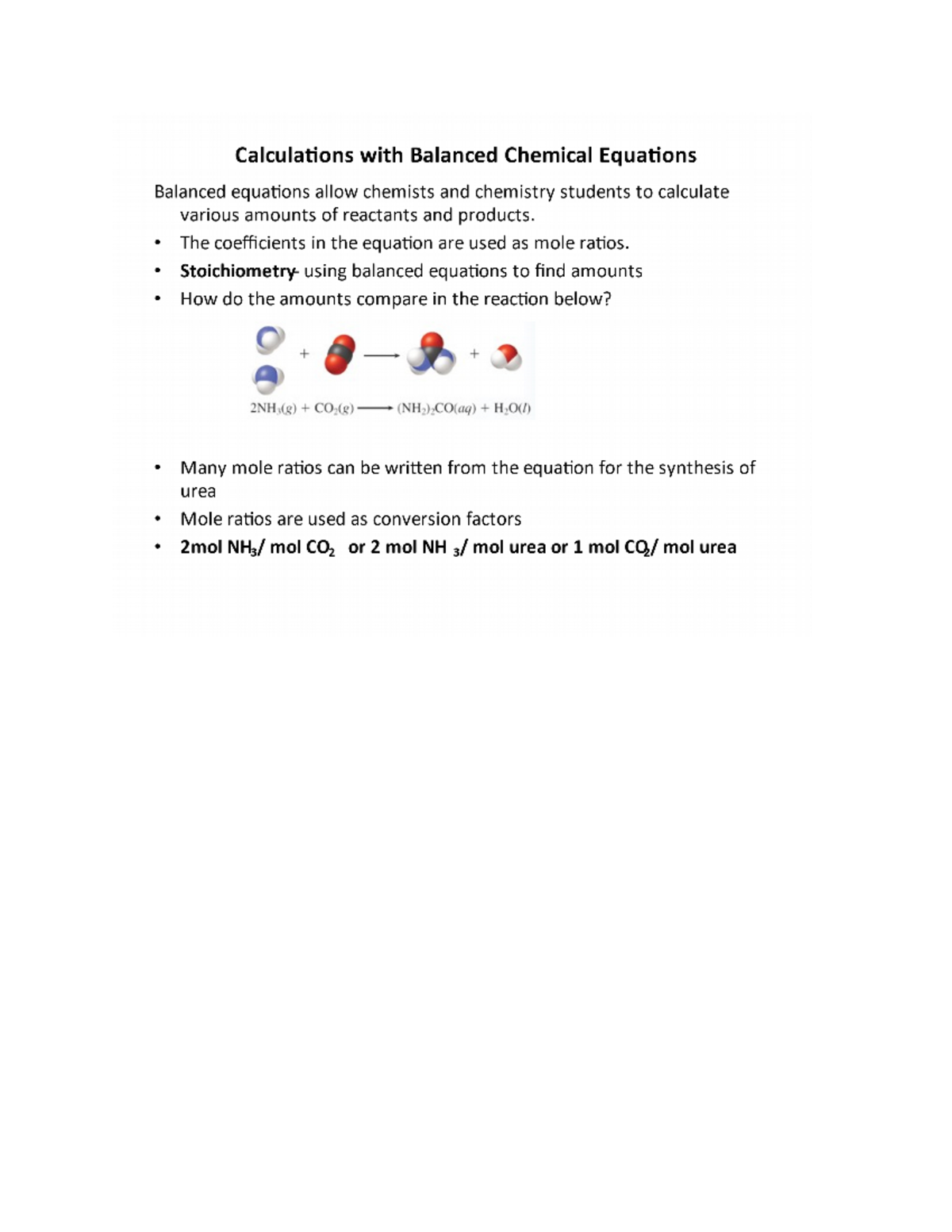 H.7- reading equations in moles - CHM 1020C - Studocu
