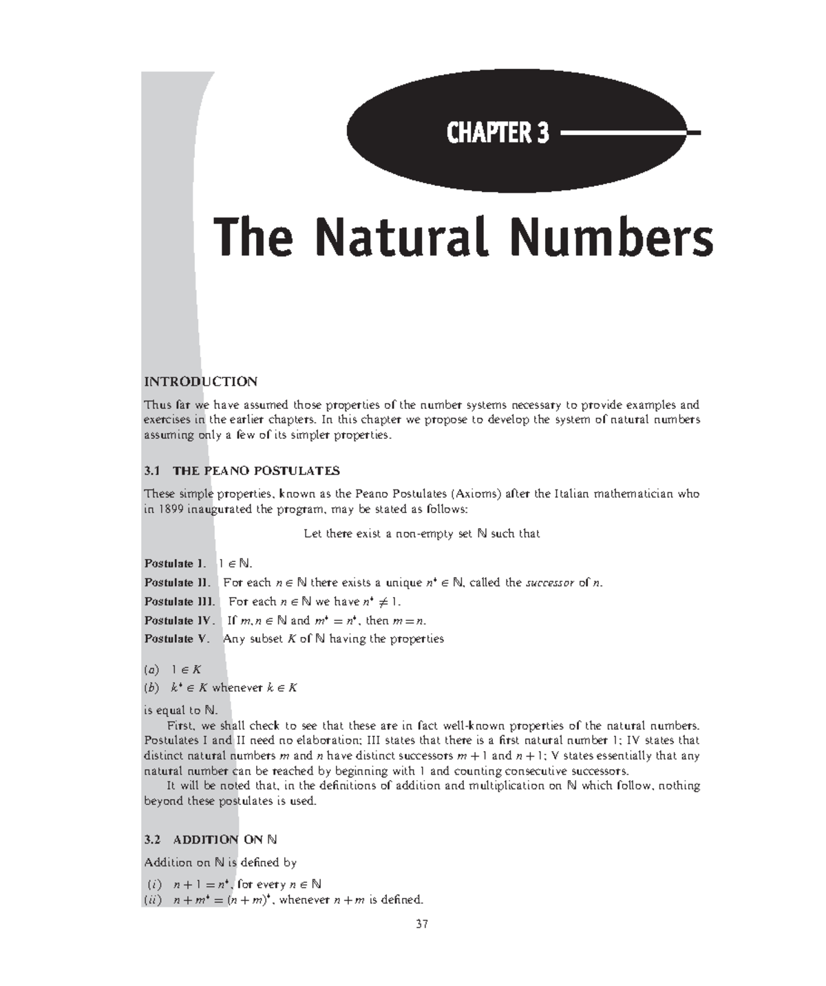 Abstract Algebra 2rd Edition - The Natural Numbers INTRODUCTION Thus ...