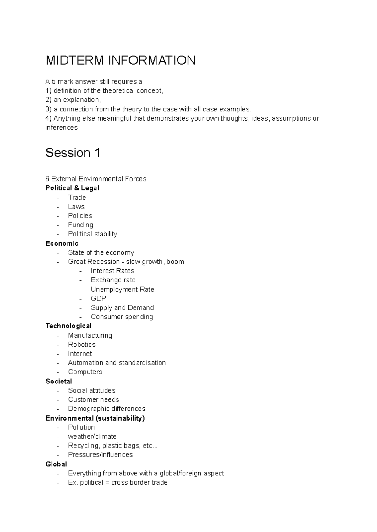 My Own Notes ADMS 100 - WIPEE - MIDTERM INFORMATION A 5 mark answer ...
