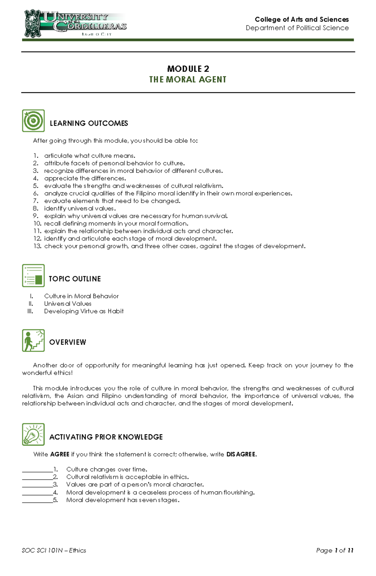 Module 2 The Moral Agent by JMD - College of Arts and Sciences ...