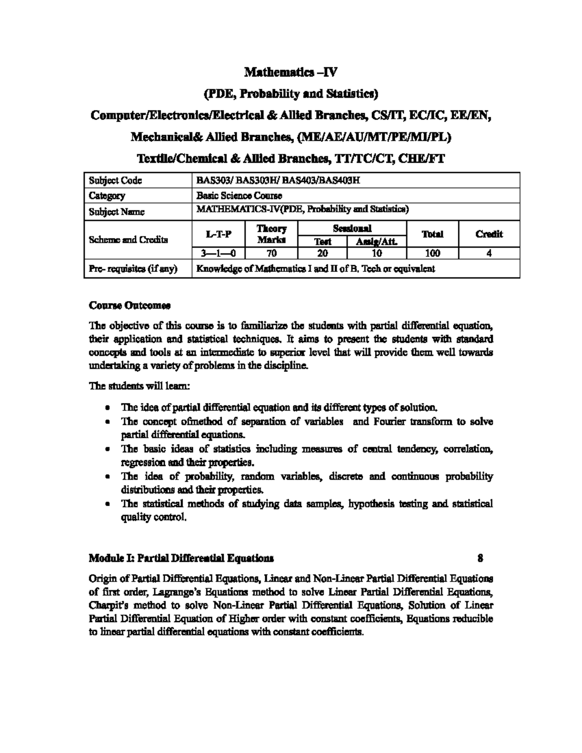 Math 4 syllabus - this is detail about what should a individual study ...