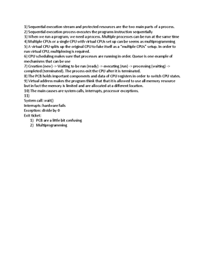 Process - Thursday, April 20, 2023 Process And Threads Process What is ...