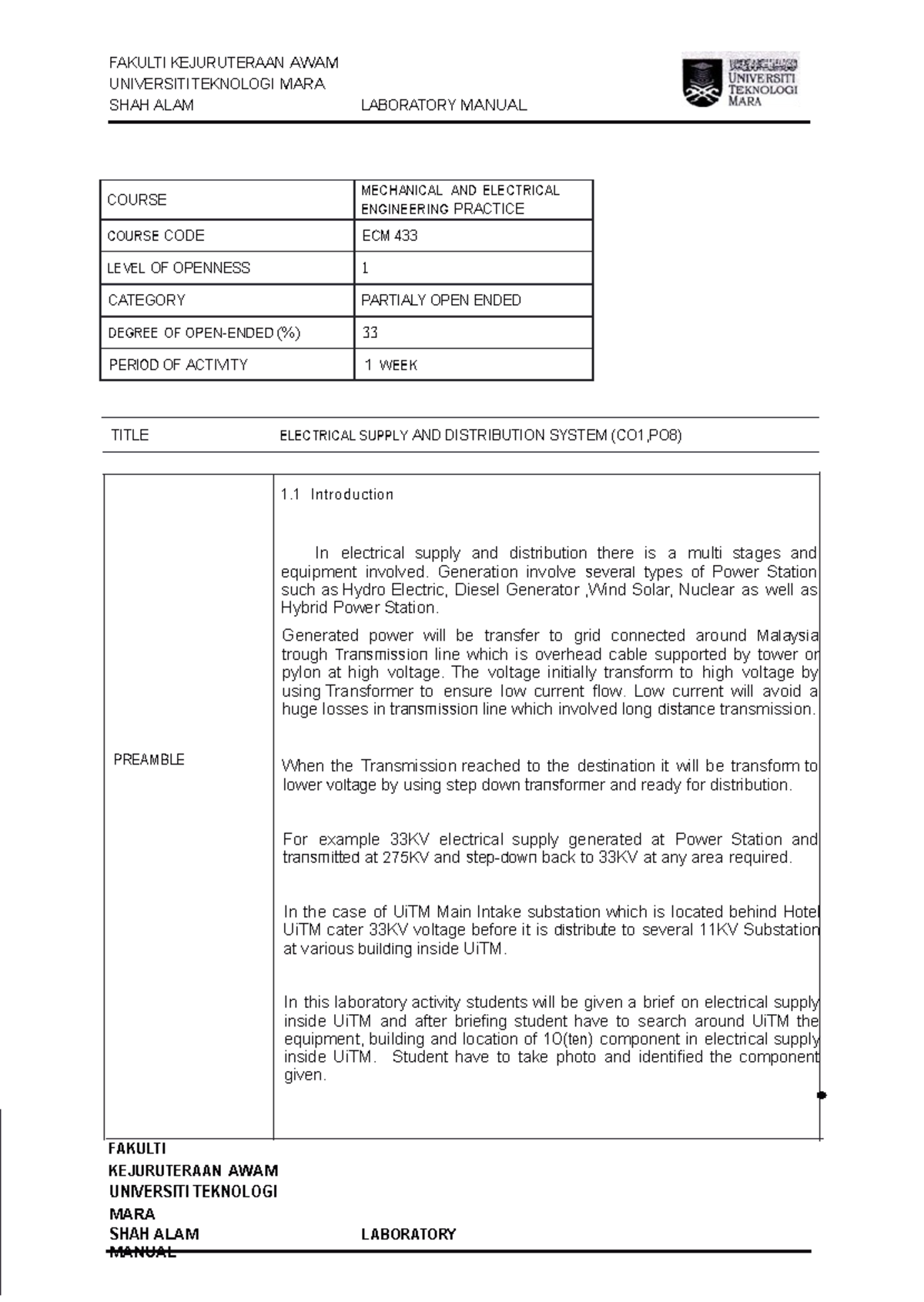 Elect - lab manual- Electrical Suplly AND Distribution-level 1-NEW ...