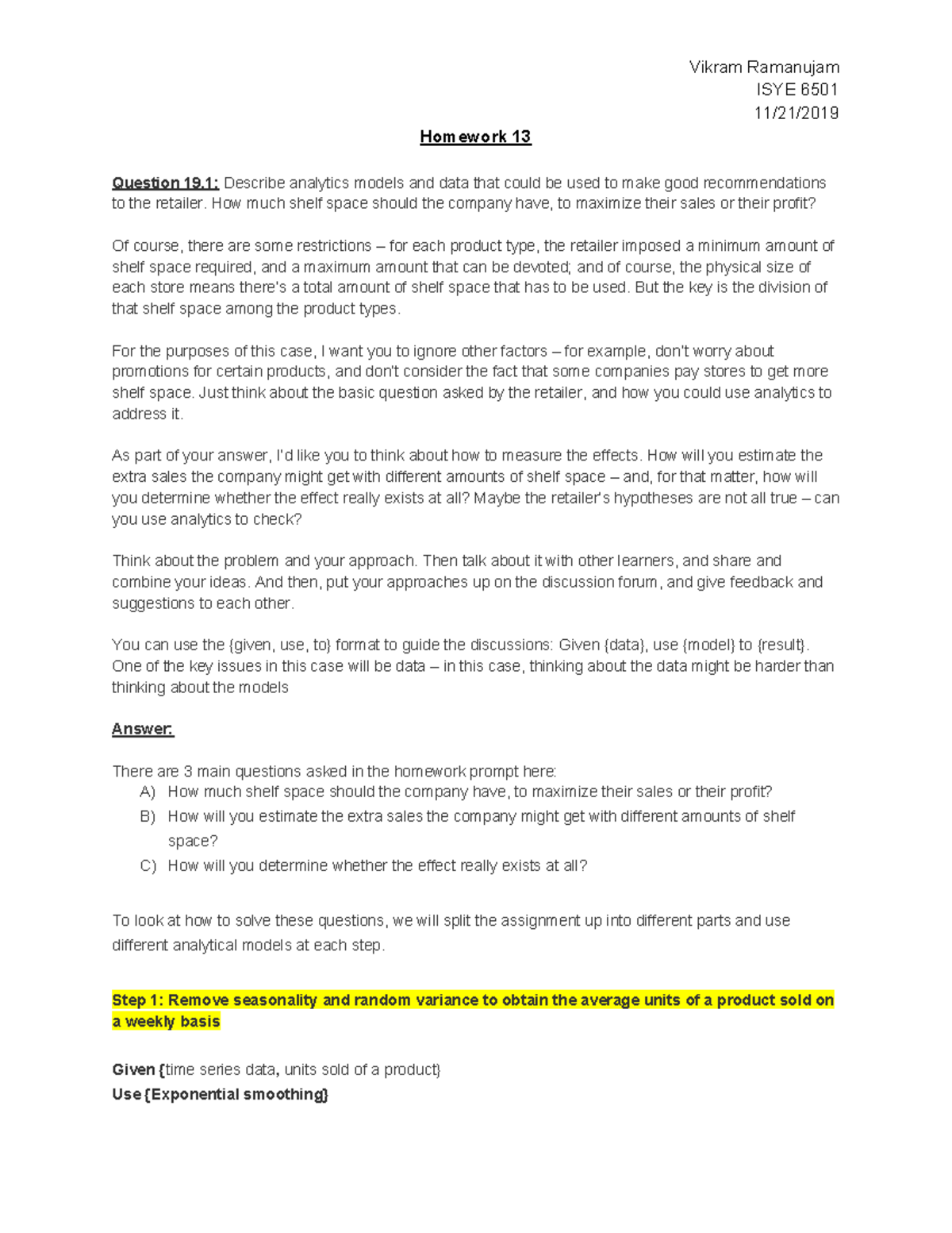 GTech Homework 13 - HW assignment 13 - Vikram Ramanujam ISYE 6501 11/21 ...