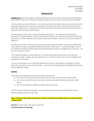 Isye6501 midterm 1 solutions-1 - Midterm 1 – Solutions ISyE 6501, Fall ...