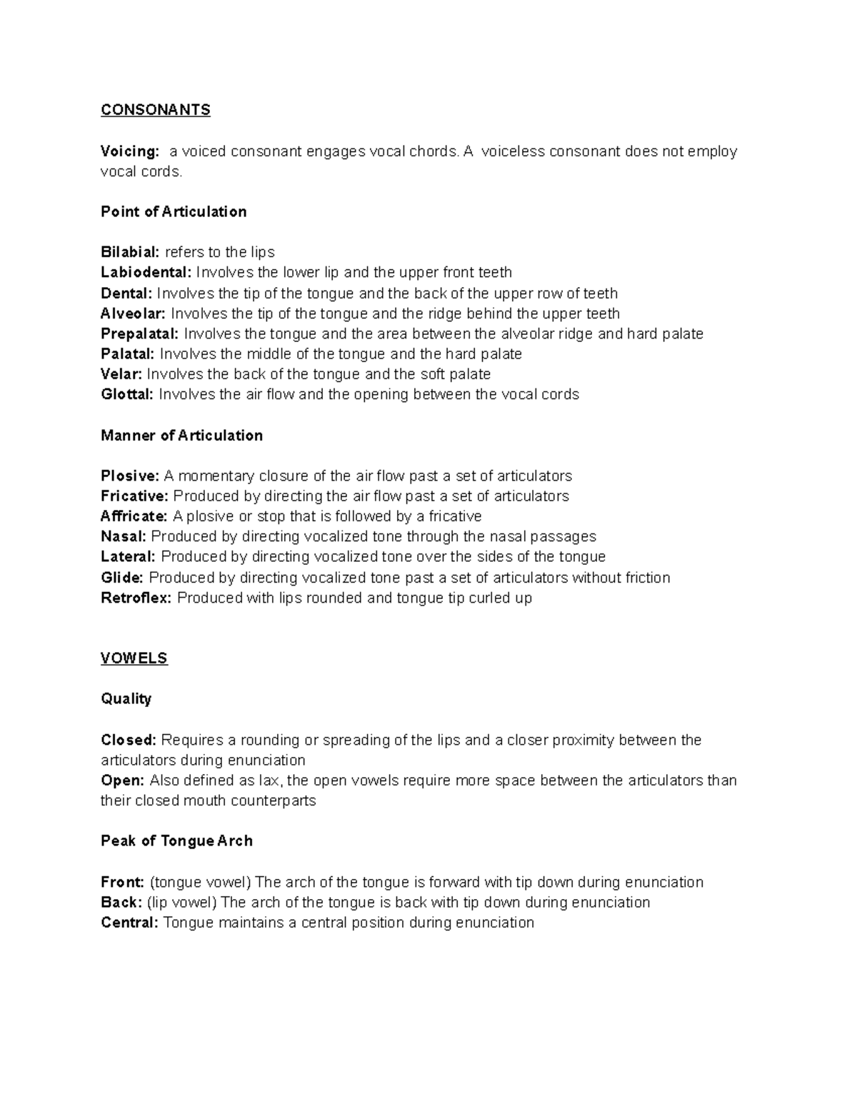 Classification of Symbols - CONSONANTS Voicing: a voiced consonant ...