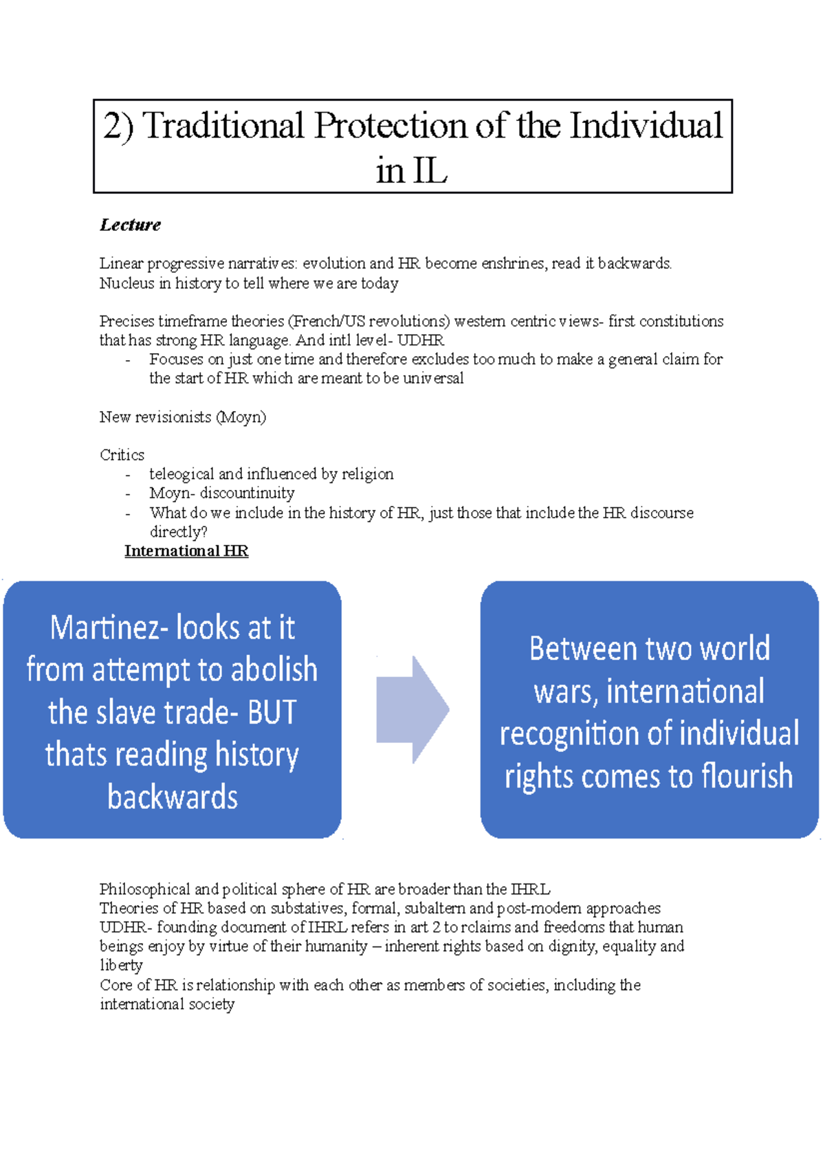 2) Traditional protection of individual in IL - 2) Traditional ...