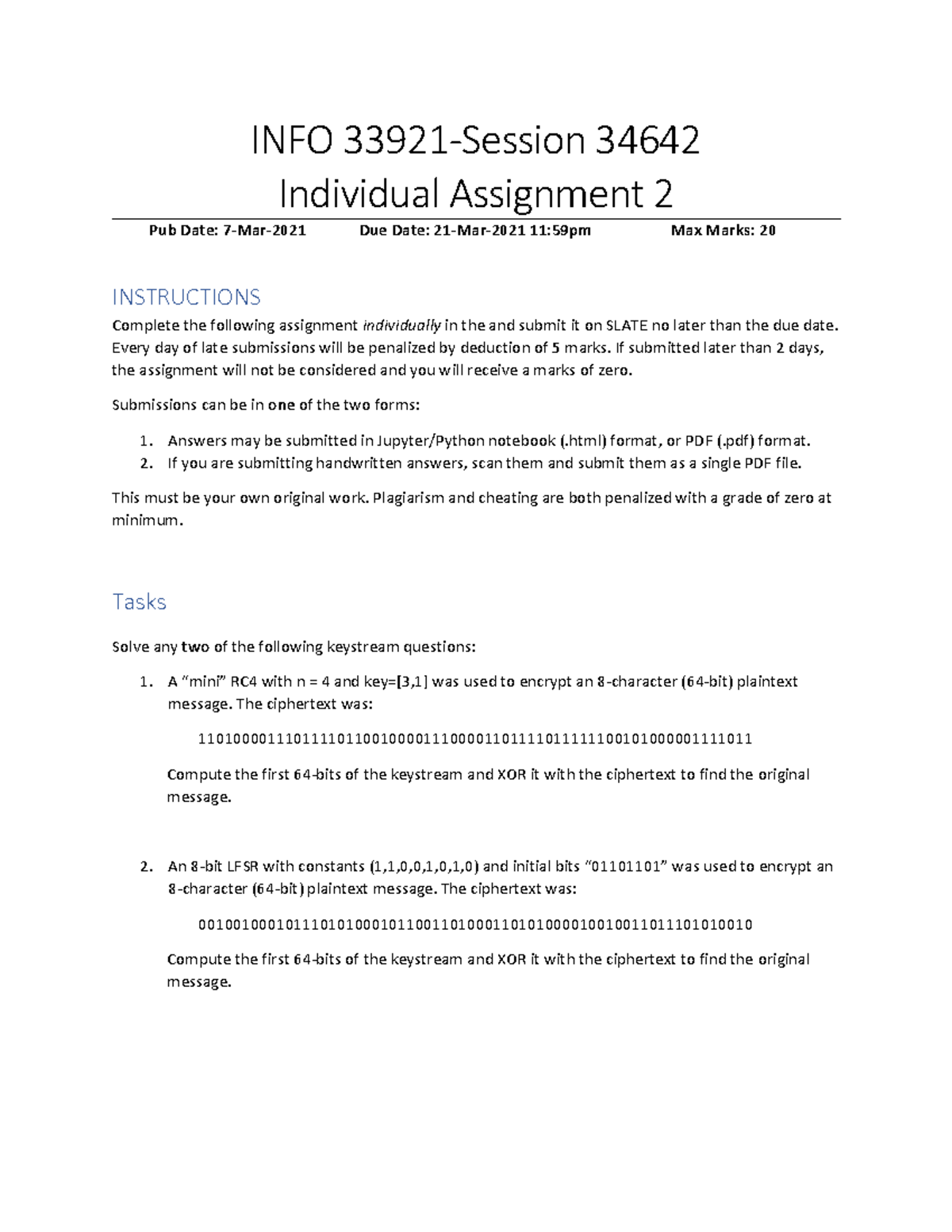Individual-Assignment 2 - INFO 33921-Session 34642 Individual ...