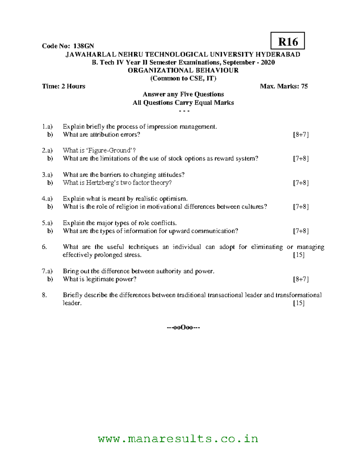 138GN092020 - pqp - Code No: 138GN JAWAHARLAL NEHRU TECHNOLOGICAL ...