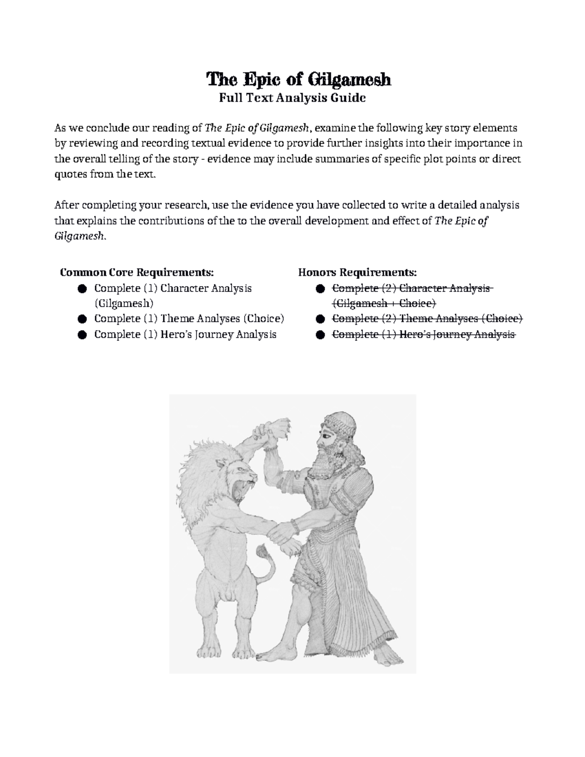 The Epic of Gilgamesh - Full Text Analysis Guide - The Epic of ...