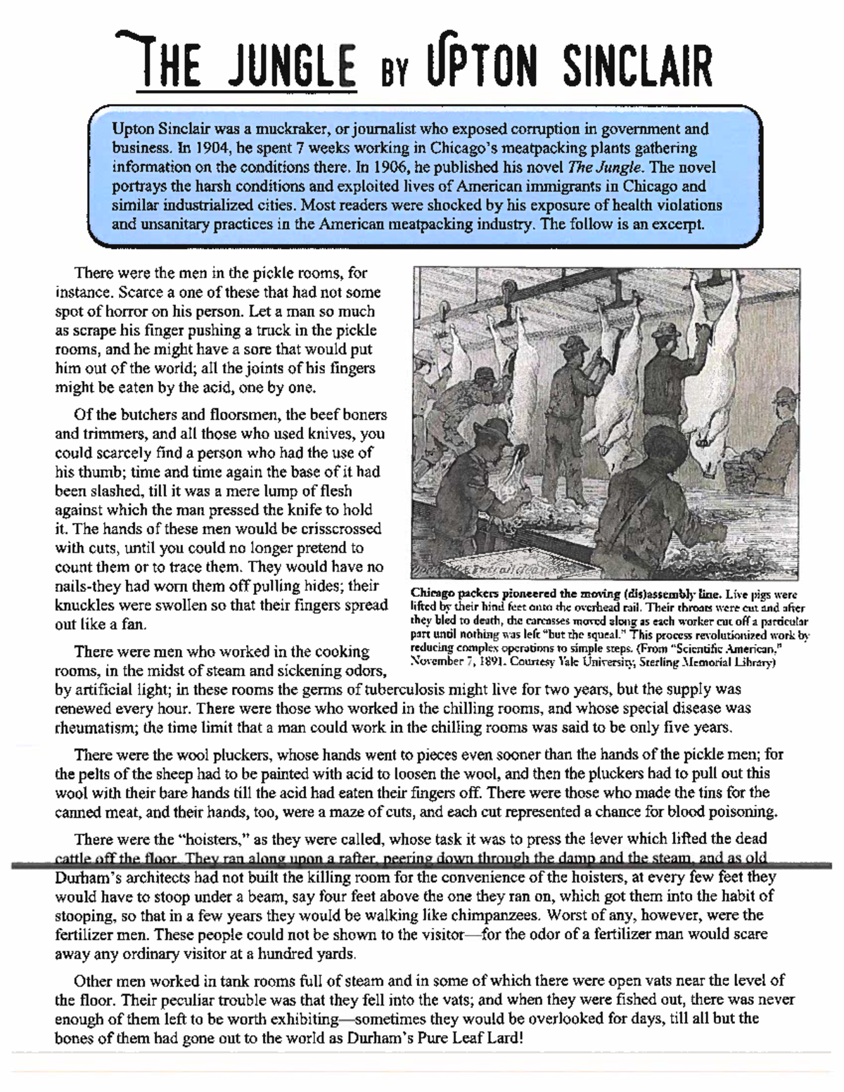 Kaidence Luster - Attachment: PDF: The Jungle (google classroom) - THE ...
