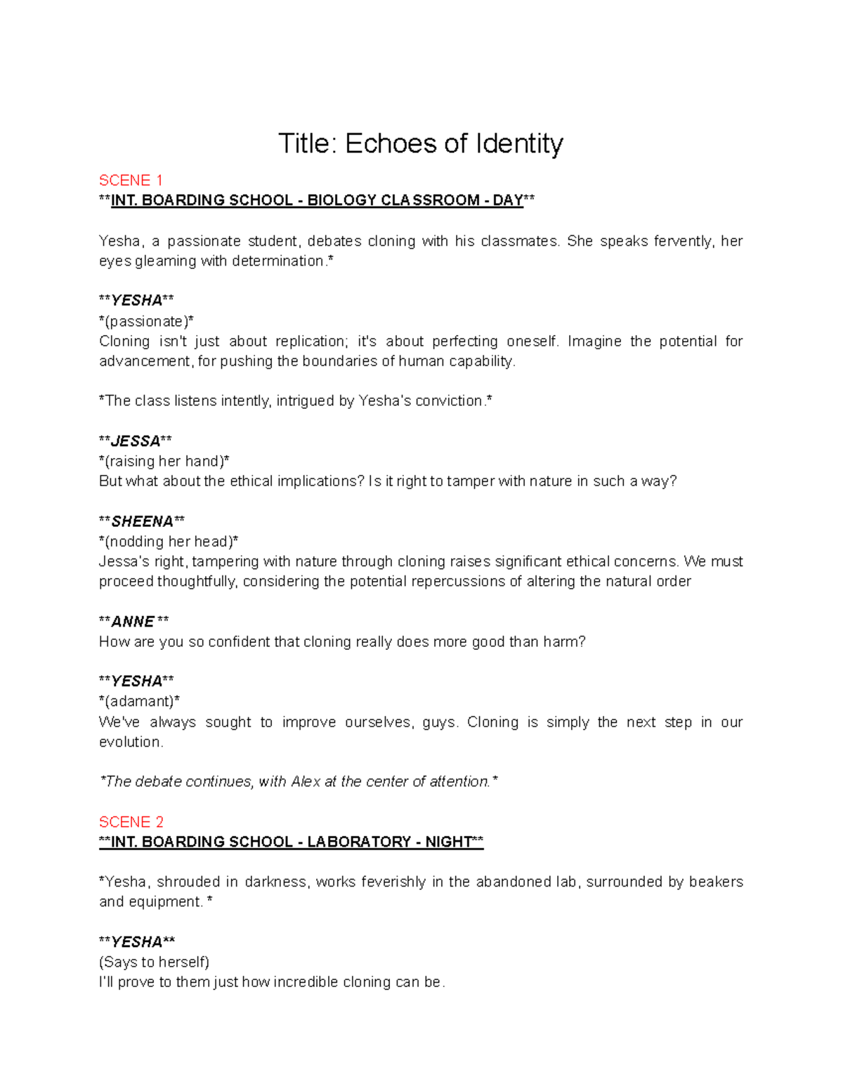 Short Film Script - Title: Echoes of Identity SCENE 1 INT. BOARDING ...