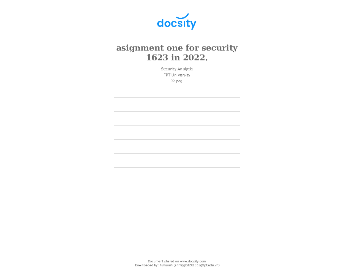 Docsity asignment one for security 1623 in 2022 - asignment one for security 1623 in 2022 ...