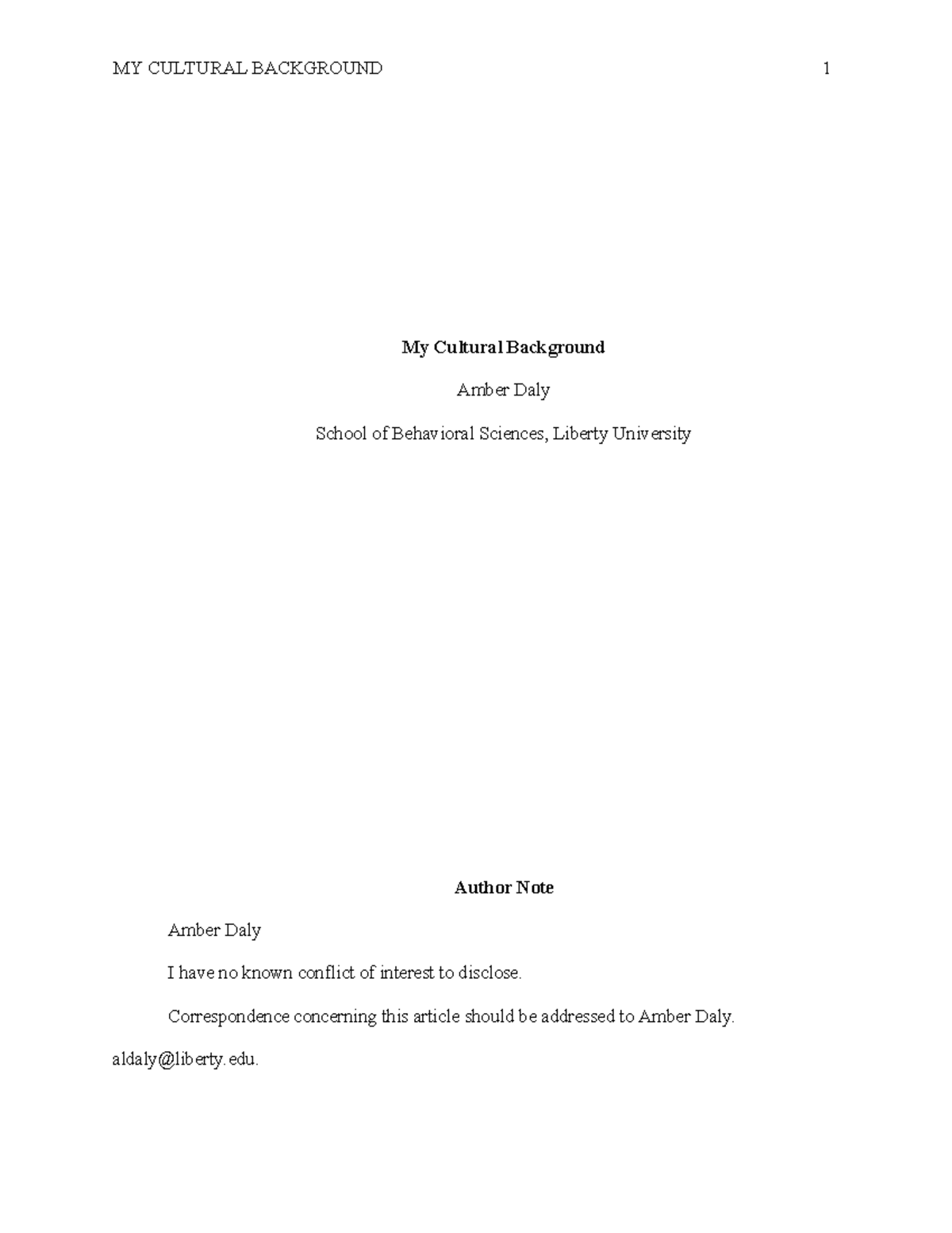 Cultural Background Template-2 - My Cultural Background Amber Daly ...