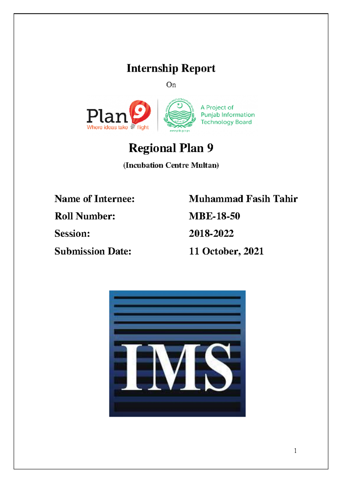 Fasih Internship report-converted - Internship Report On Regional Plan ...